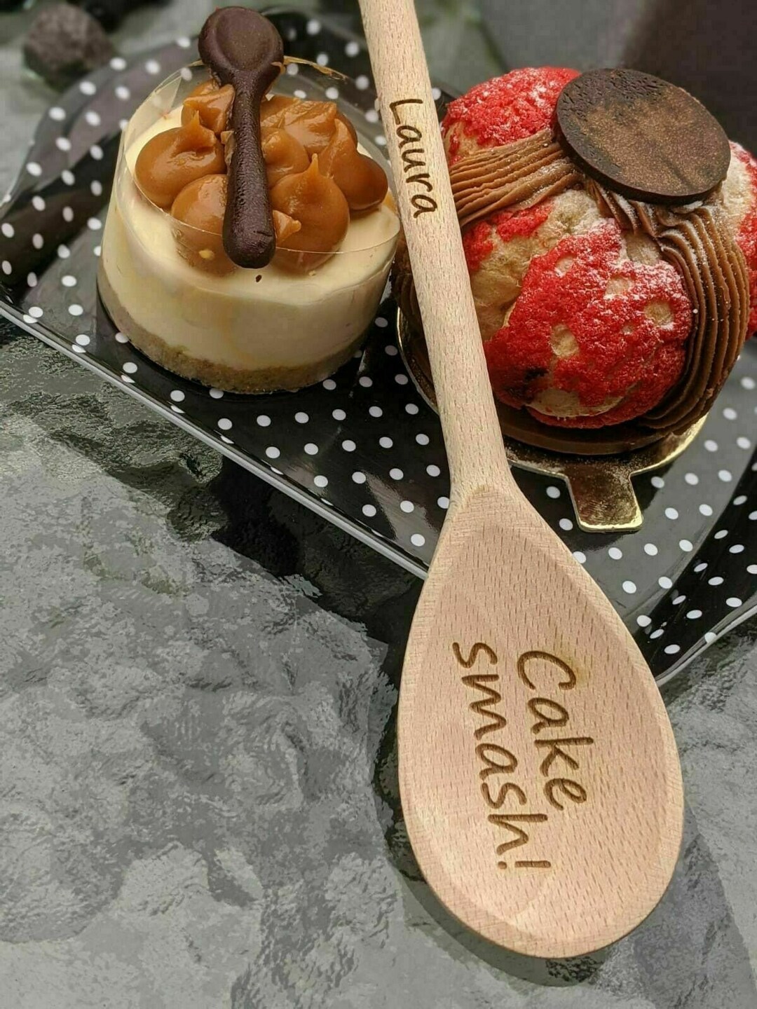 Wooden Cake Smash Spoon Babies 1st Birthday Babys Personalised Engraved ...