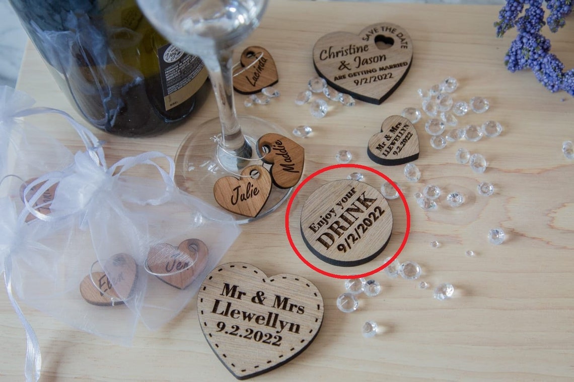 Wedding Favor Drinks Token Personalised Gift - Etsy UK