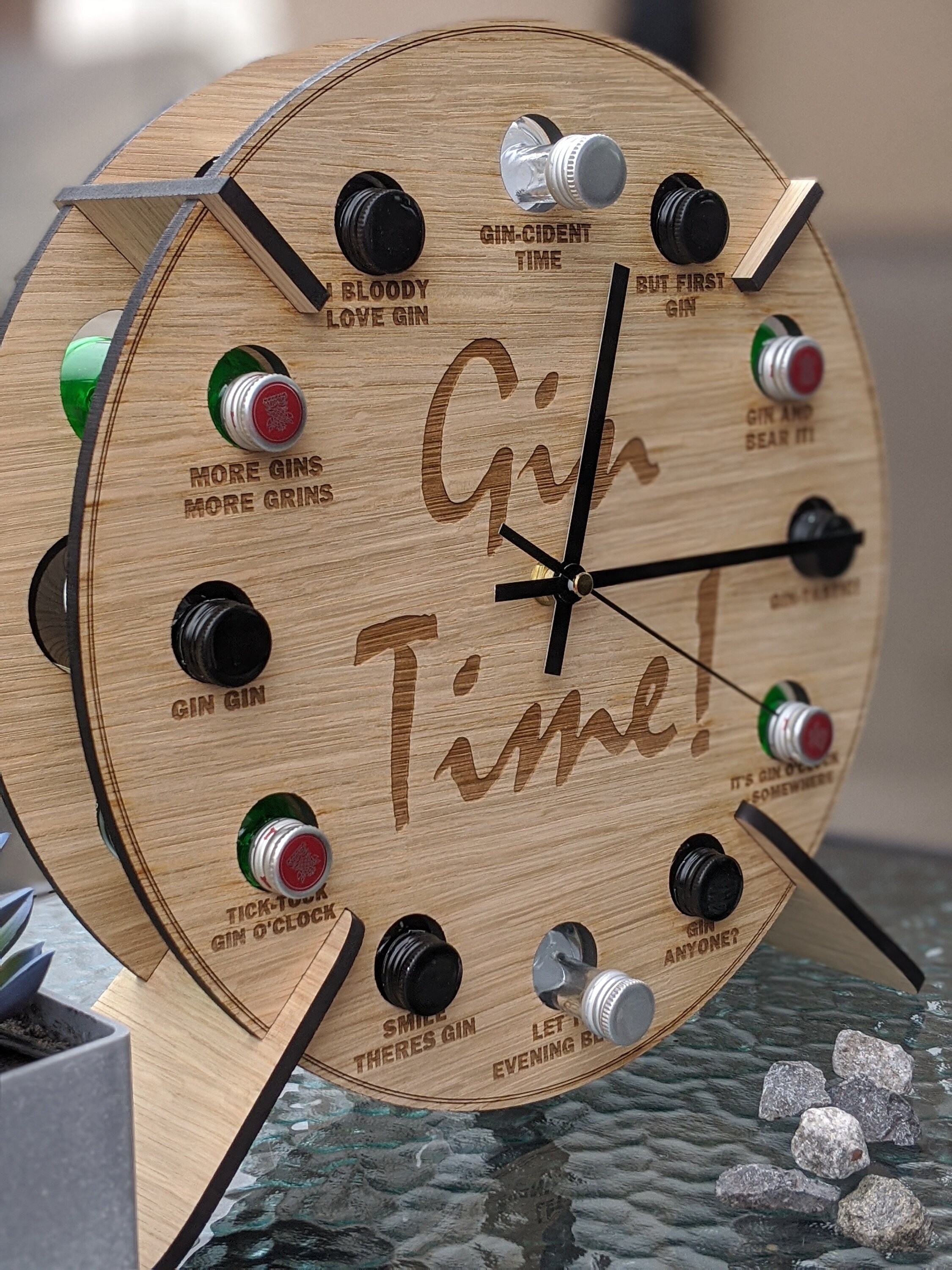 Gin Time Clock Gin Bottle Holder Design | Etsy