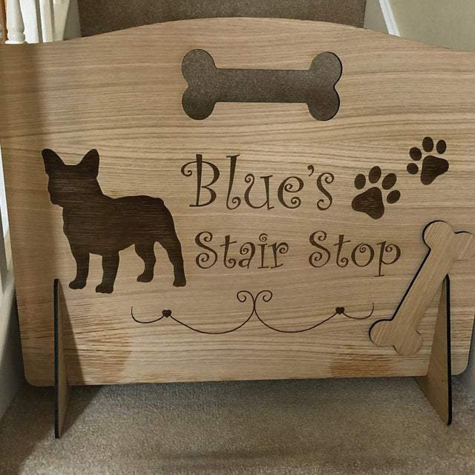 French Bulldog Gate - Personalised Frenchie Pet Garden Caravan Kitchen ...