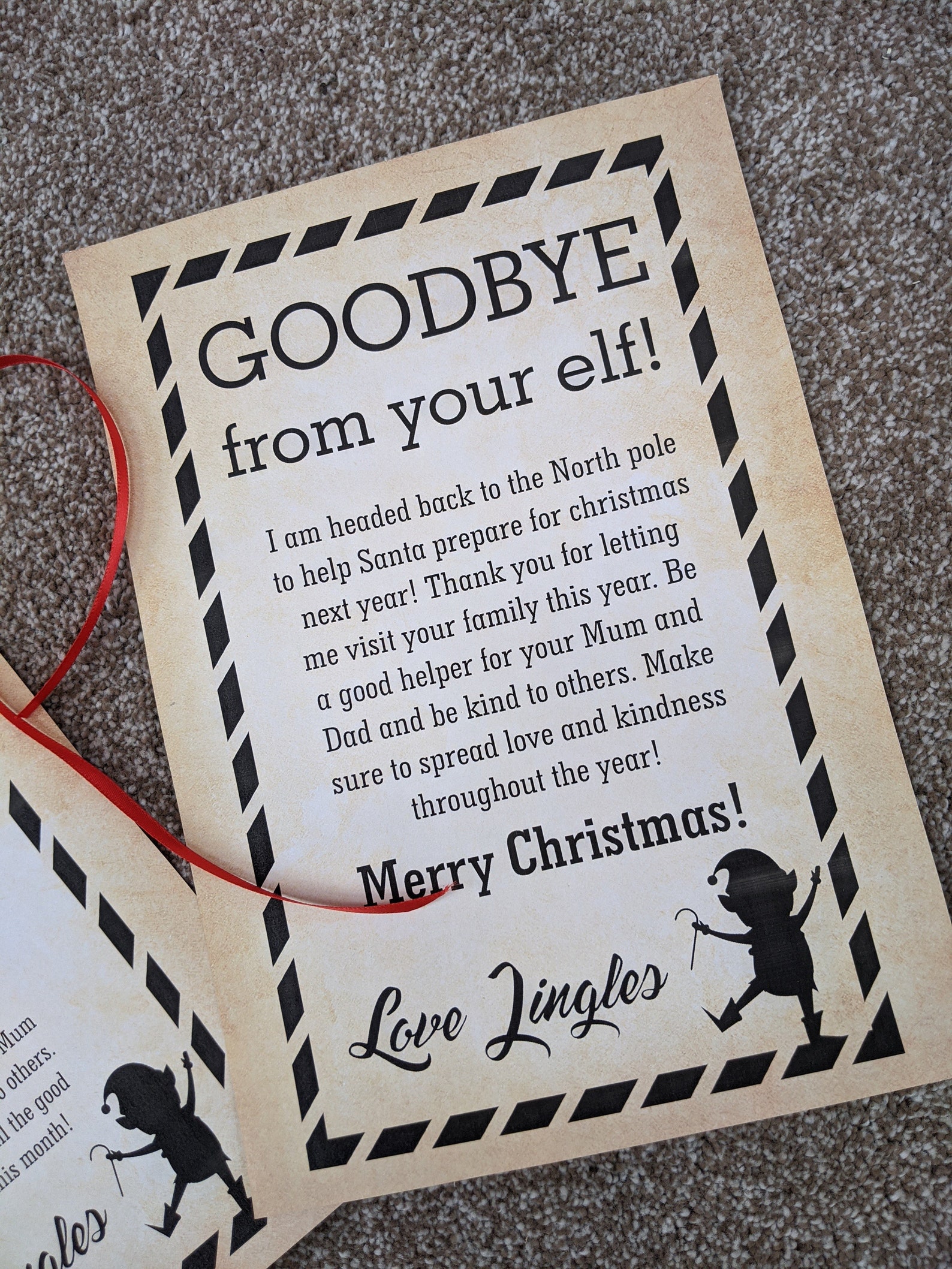 Christmas Elf Letter Christmas Eve Idea - Etsy