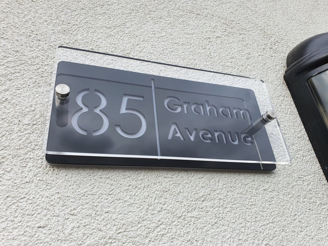 Personalized Perspex House Sign: Custom Door Number Plate - Etsy