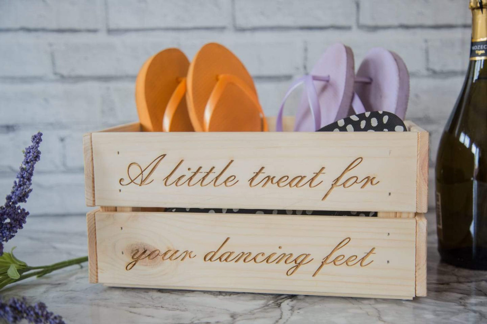 Wedding Crate Slippers/flip Flop Box Little Treat for Your Dancing Feet ...