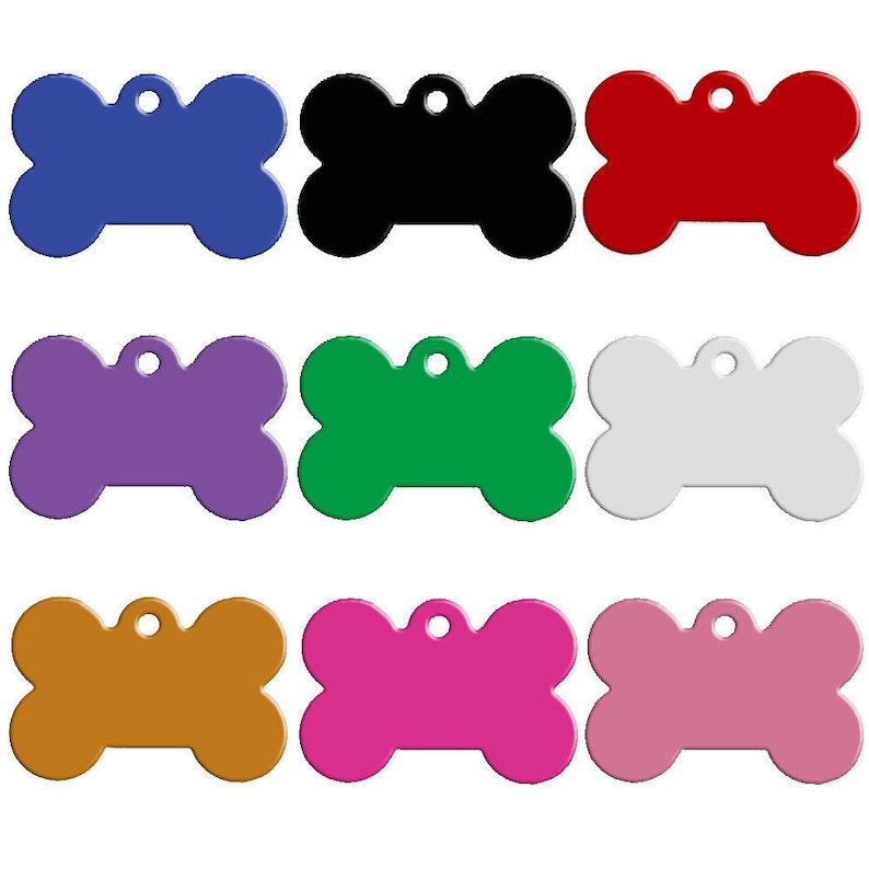 Personalised Aluminium Dog Tag - 3 Sizes Pet Identification Tag Puppy ...