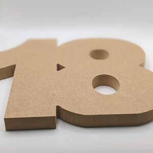 MDF 18mm Thick Free Standing Wooden Numbers 10cm up to 100cm ANY FONT ...