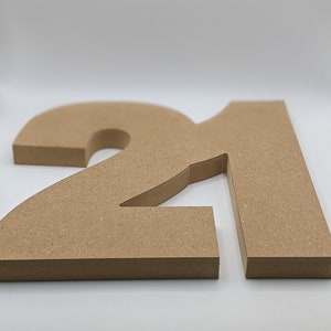 MDF 18mm Thick Free Standing Wooden Numbers 10cm up to 100cm ANY FONT ...