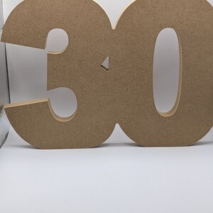MDF 18mm Thick Free Standing Wooden Numbers 10cm up to 100cm ANY FONT ...