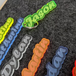 Personalised Frozen Keyring Keychain Gift Any Name School Bag Tag Laser ...