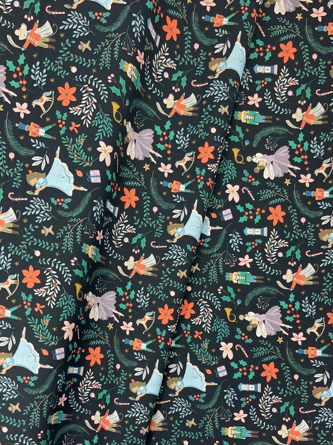 Sugar Plum Fairies in Phantom/digitally Printed/dear Stella/100% ...