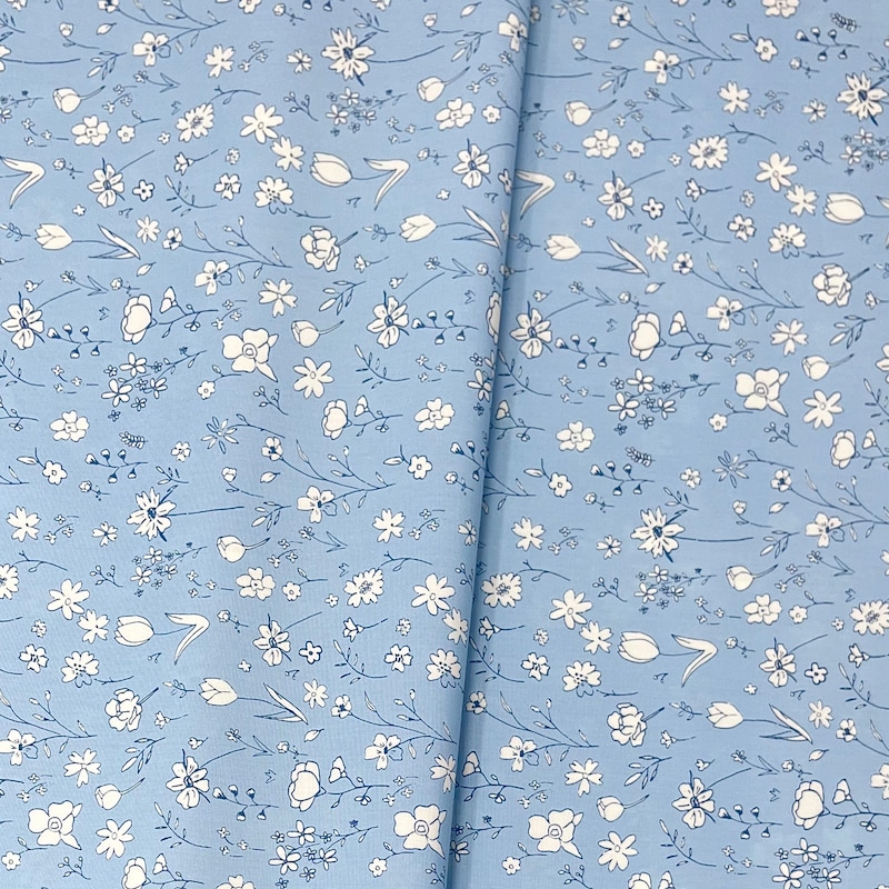 Baby Blue Cotton Fabric - Etsy