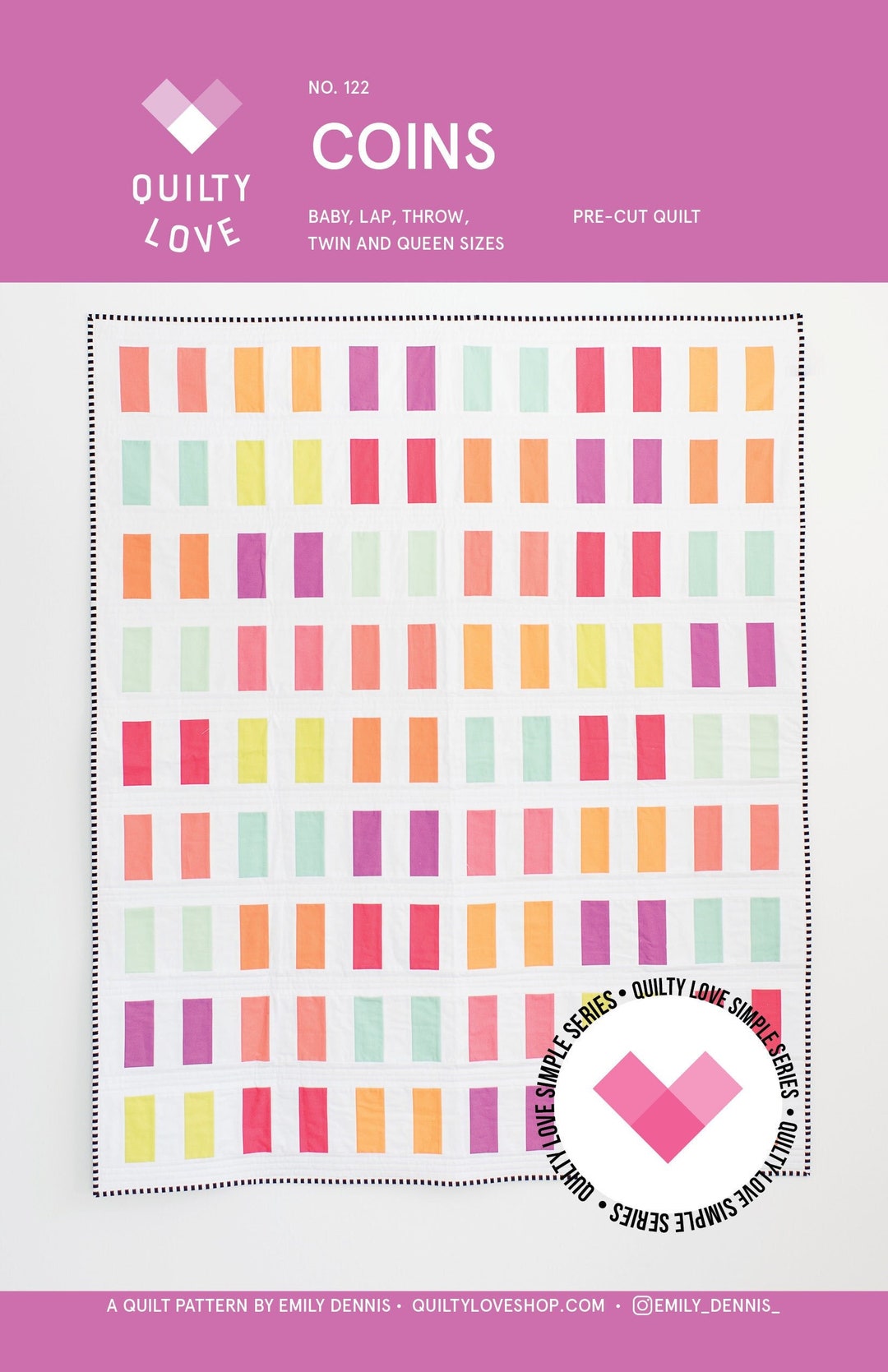 Quilt Pattern/coins/emily Dennis/quilty Love/baby Quilt, Throw, Twin ...