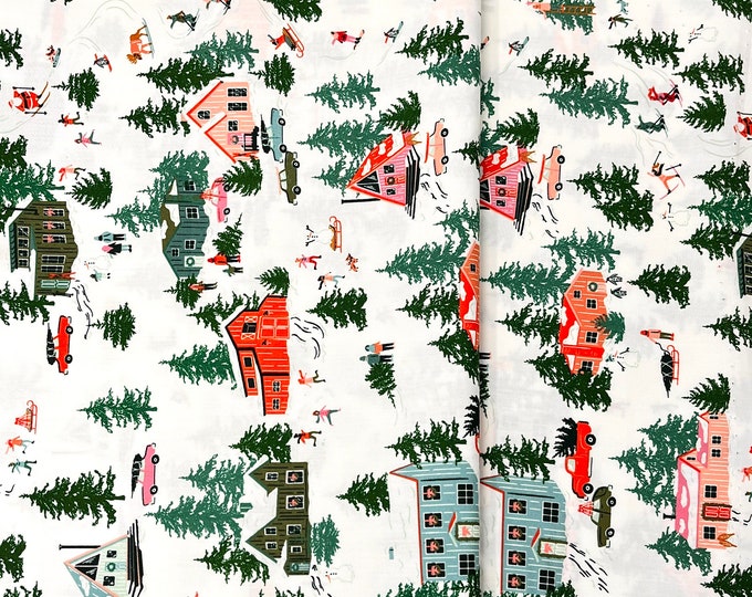 Merry Town/christmas in the Cabin/agf Studios/art Gallery Fabrics/100% ...