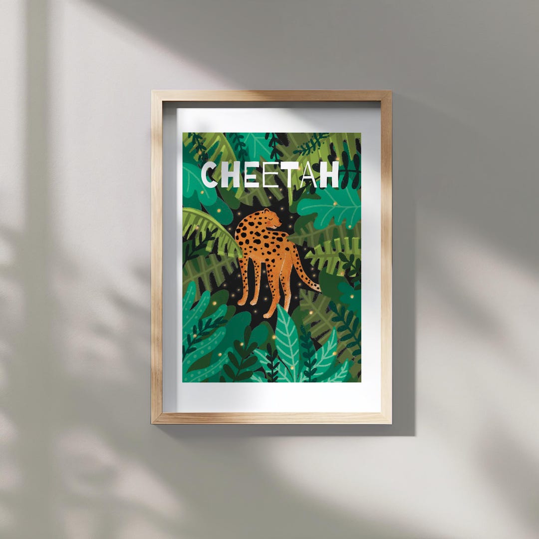Cheetah Poster, Children's Poster, Children's Illustration, Children's ...
