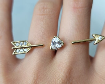 Double Arrow Ring | Etsy