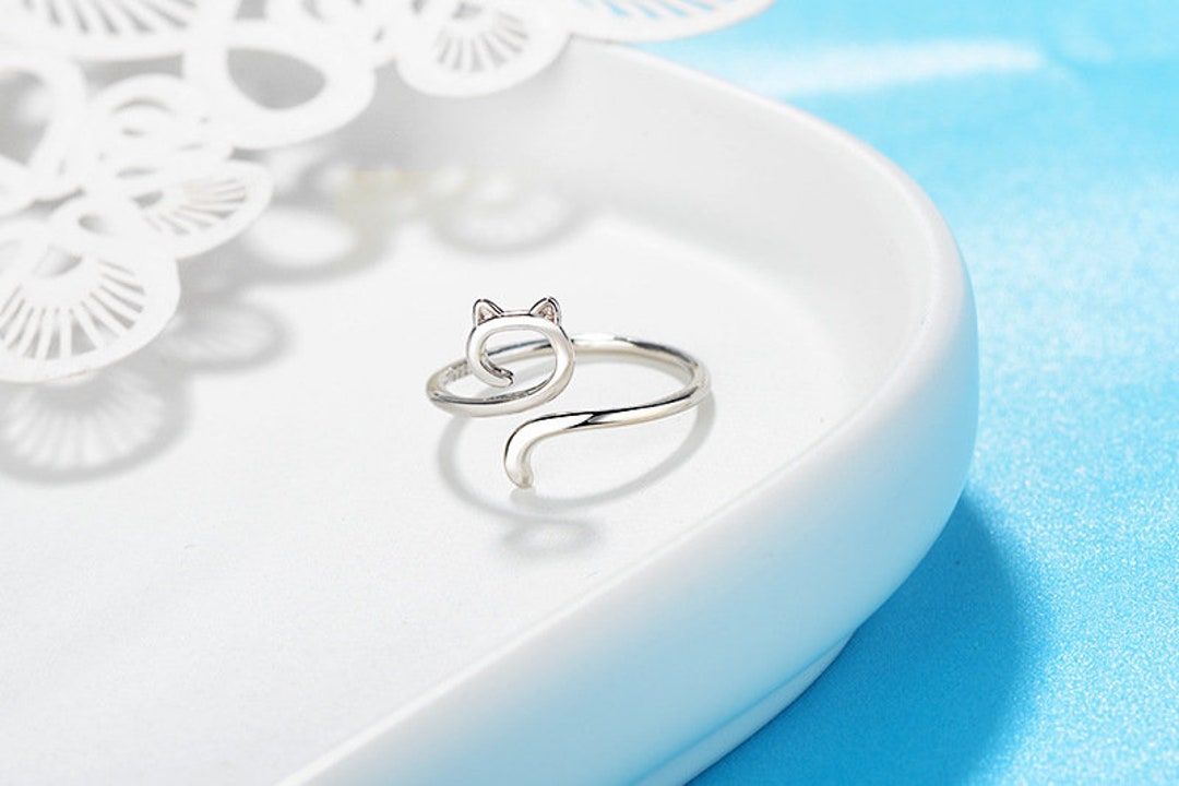 Cat Ring, Silver Cat Ring, Cat Jewelry - Etsy