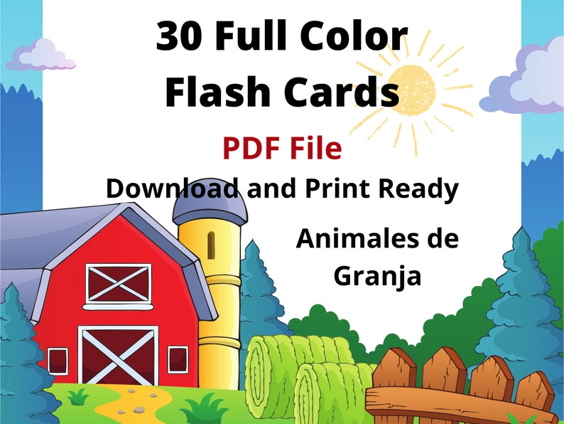 Printable Bilingual Flashcards English & Spanish Learning - Etsy