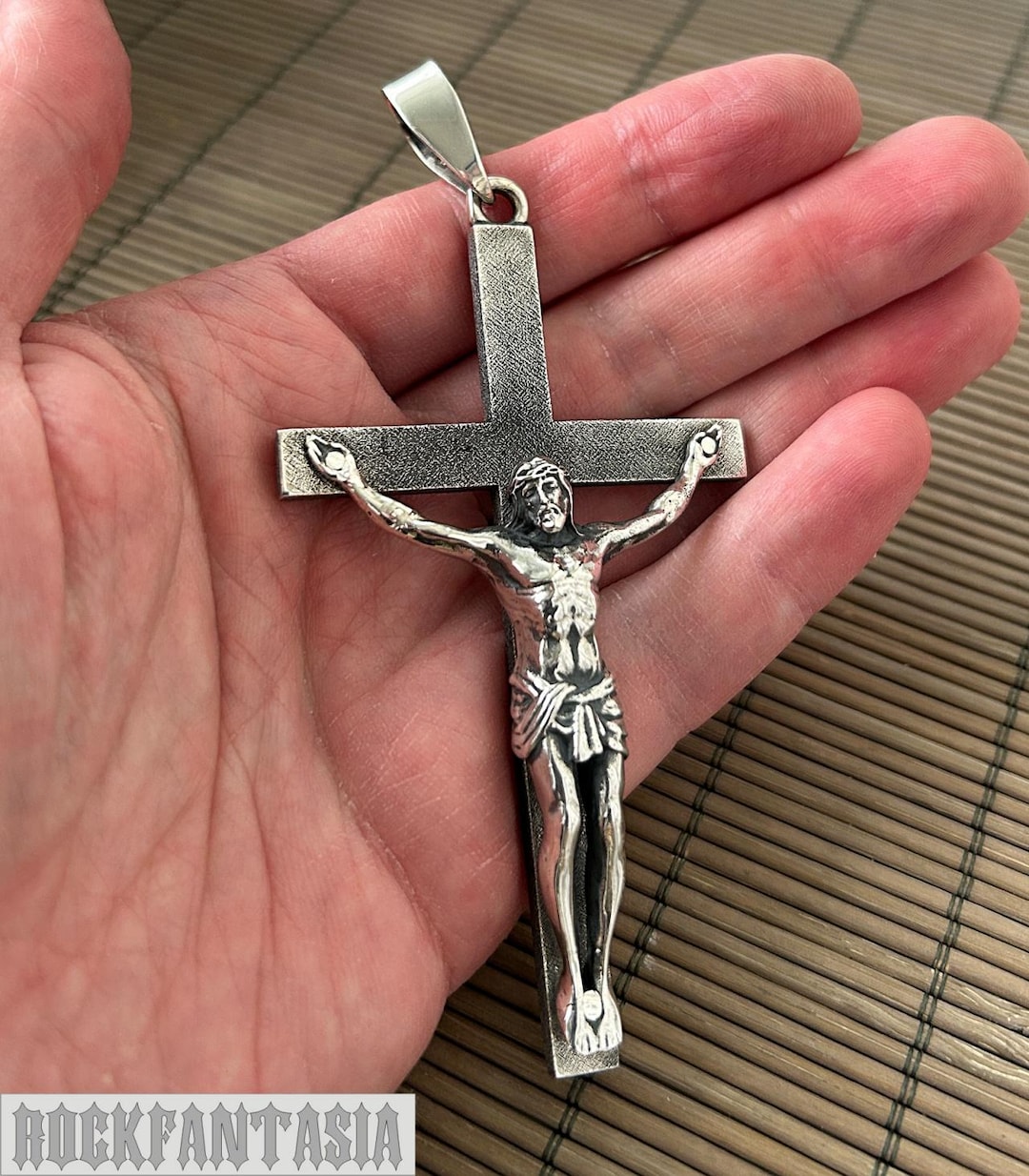Big Cross Crucifix Solid Sterling Silver Heavy Jesus Pendant. - Etsy