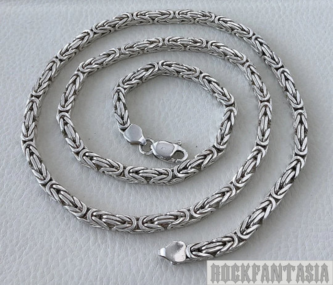 Byzantine Foxtail Necklace Solid 925 Sterling Silver Chain - Etsy