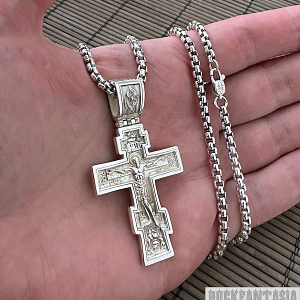 Orthodox Silver Crucifix Pendant - Etsy