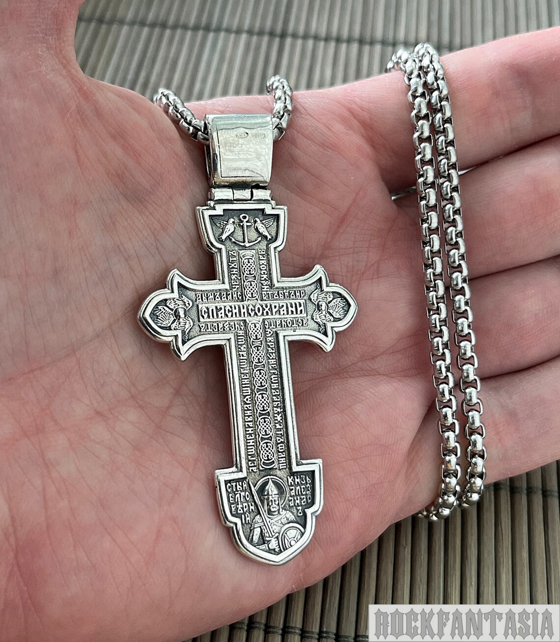 Christian Orthodox Crucifix Greek Jesus Cross Pendant Sterling - Etsy