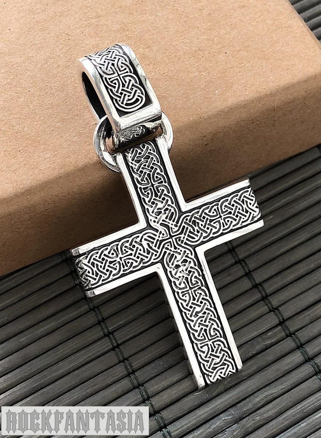 Big Heavy Cross Pendant Mens Solid 925 Sterling Silver - Etsy
