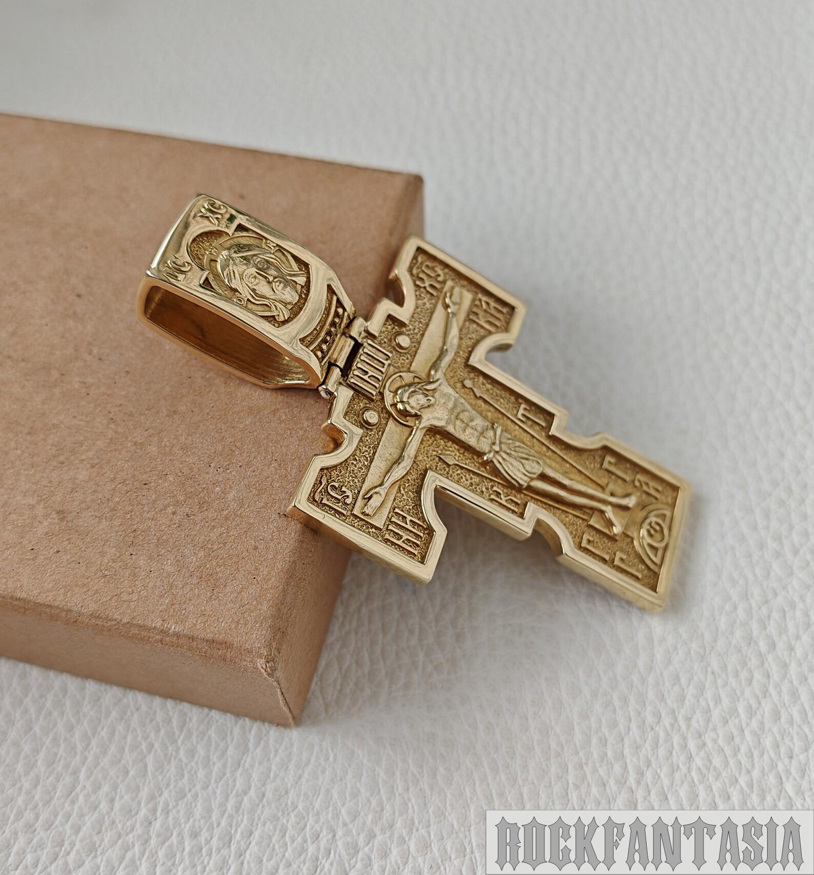 Big and Heavy Christian Orthodox Crucifix Jesus Cross Greek Brass ...