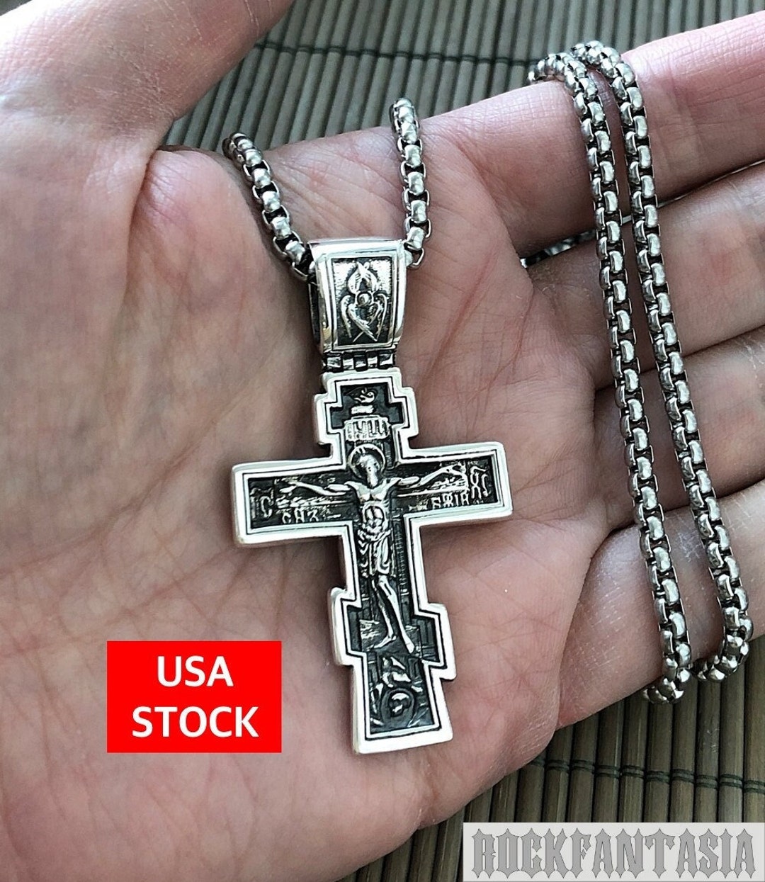 Christian Orthodox Crucifix Jesus Cross Greek 925 Sterling - Etsy