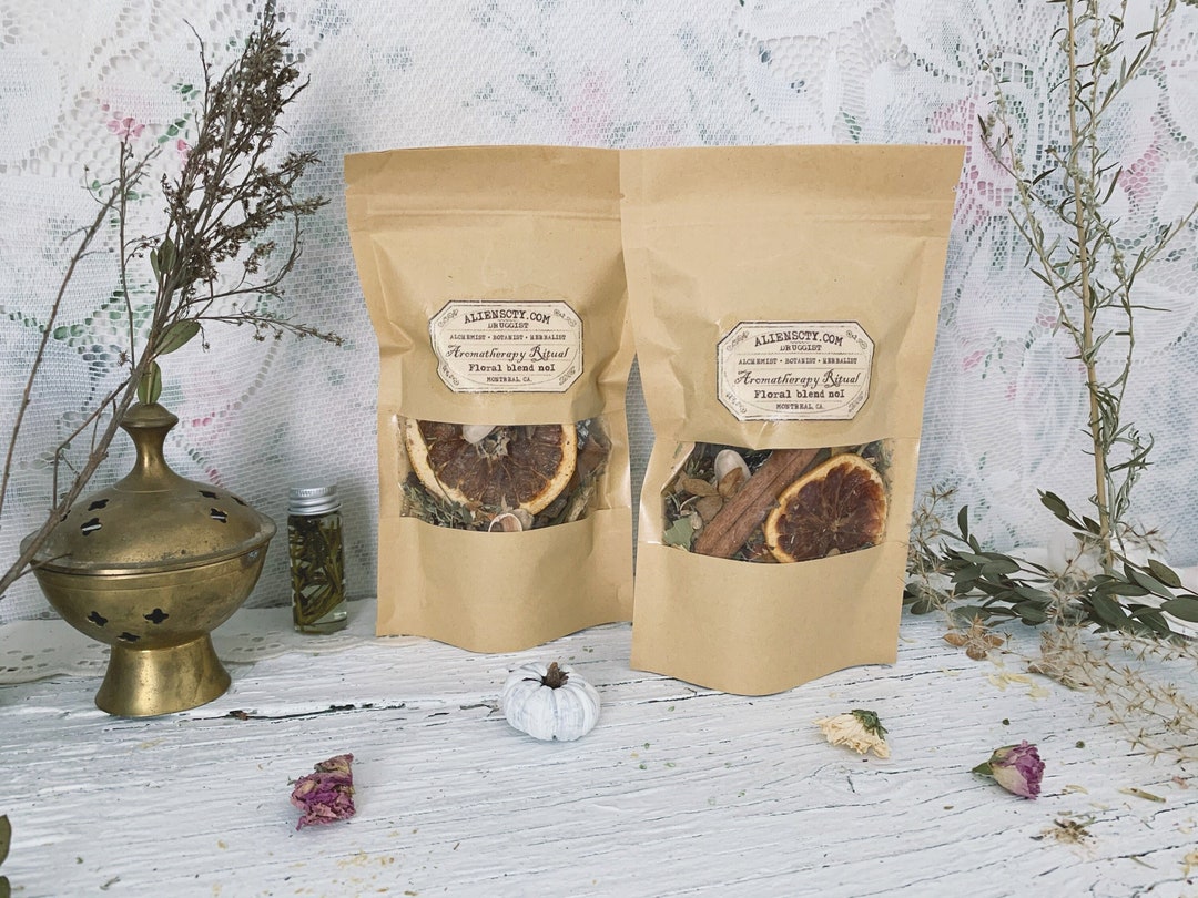 Aromatherapy Ritual Floral Blend No1 Organic Potpourri Botanical Glass ...