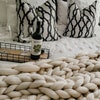 Braided Bed Runner Queen/king Size, Ivory Bed Scarf Throw, Knitted ...