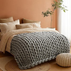 Black Chunky Knit Blanket Throw - Cozy Hygge Cabin Decor - Etsy