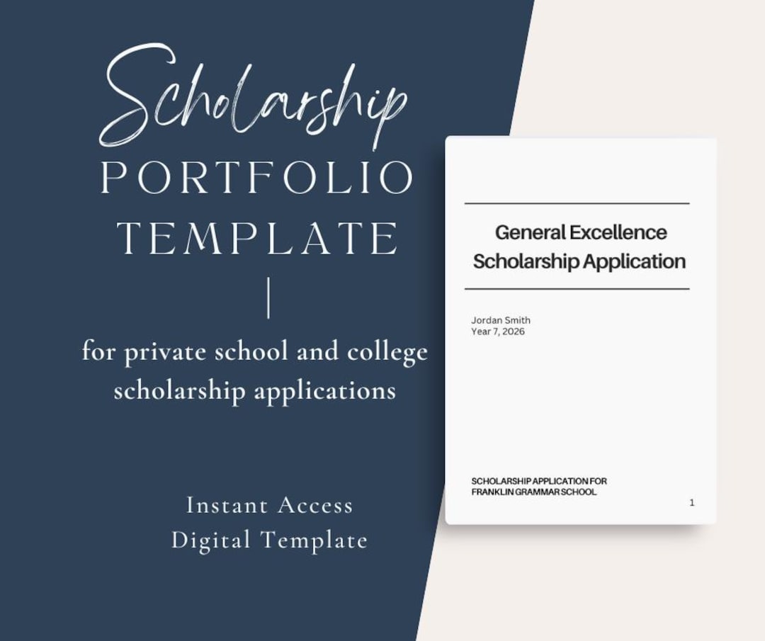 Scholarship Portfolio Template | Editable Application Pages for Private ...