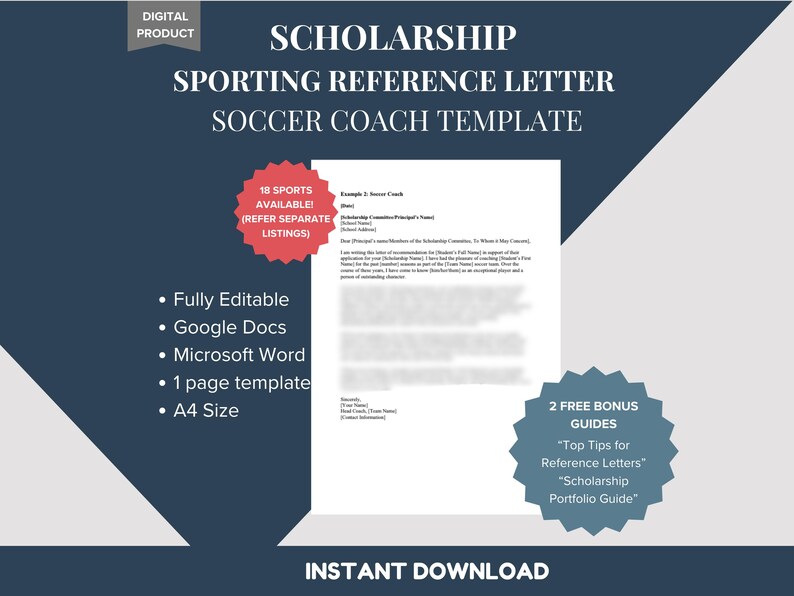 Soccer Coach Recommendation Letter Template - Professional Character ...
