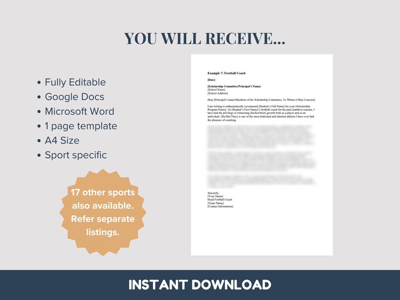 Football Coach Recommendation Letter Template - Professional Character ...