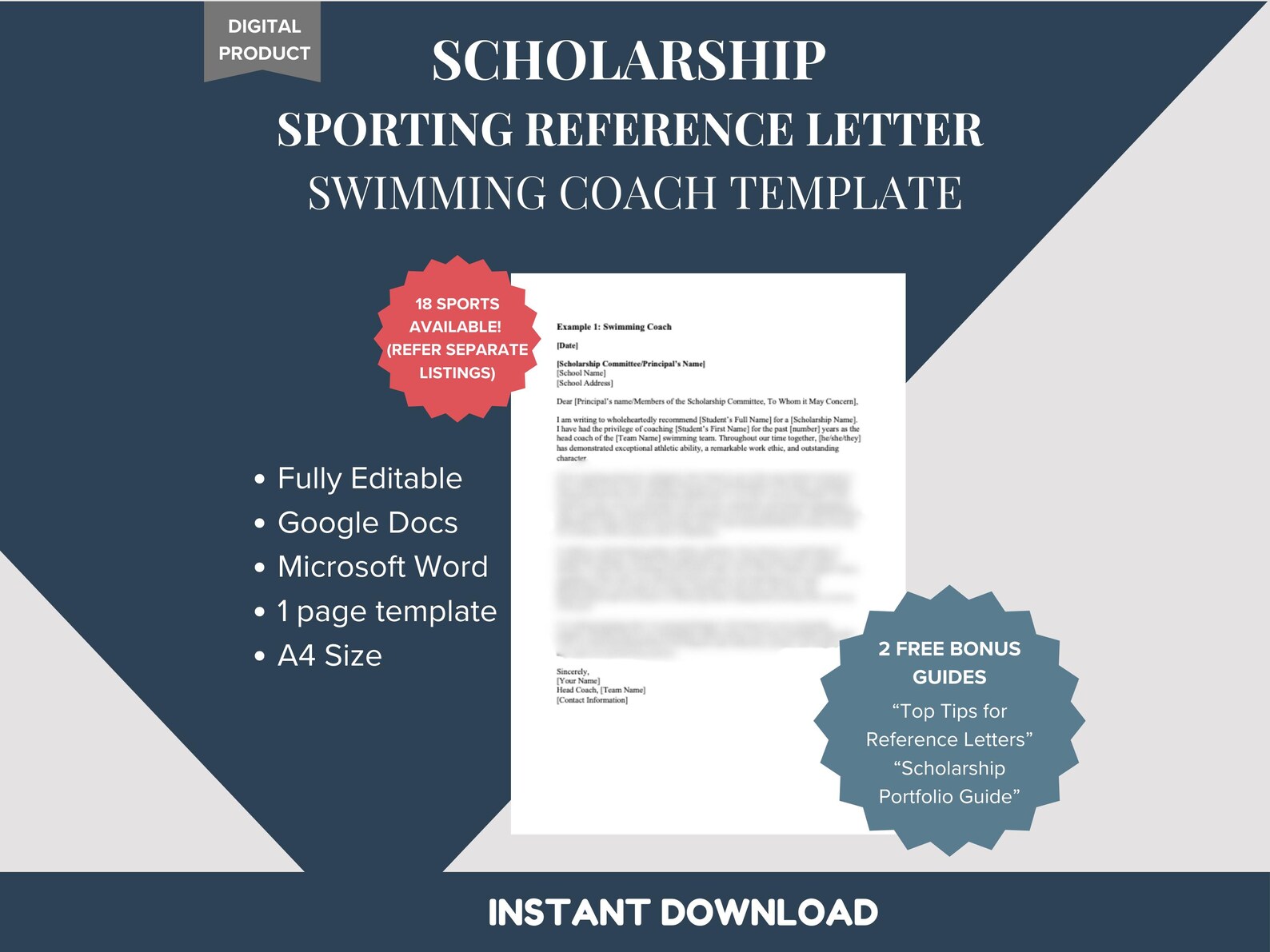Swimming Coach Recommendation Letter Template - Professional Character ...