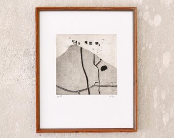map 1 original linocut on paper handmade and signed | Etsy