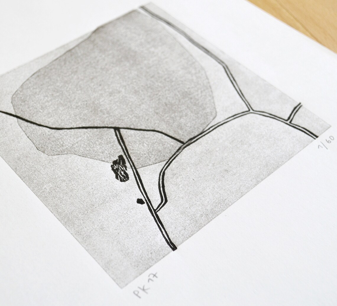 Map 1 Original Linocut on Paper Handmade and Signed Limited Edition Art ...