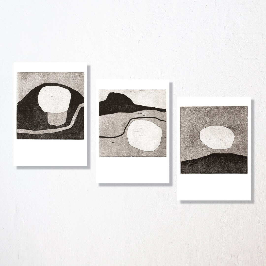 Postcard Set of 3 "uncertain Places 1" · Original Art · Abstract ...
