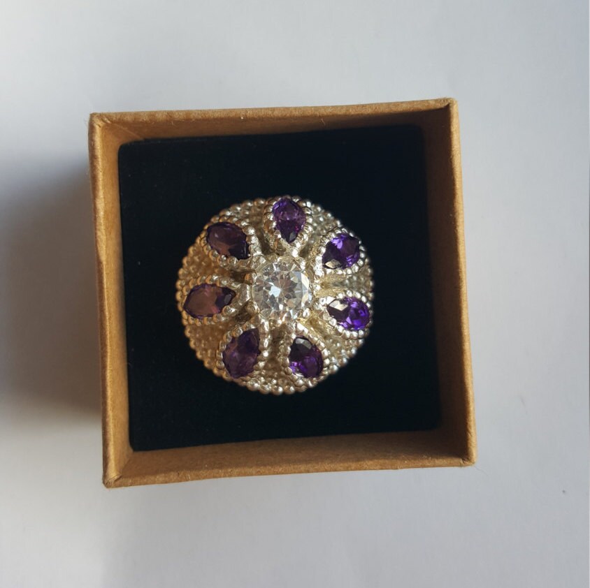 Gift for Her. Beautiful Abstract Flower Ring. 3D Printed Top of the ...