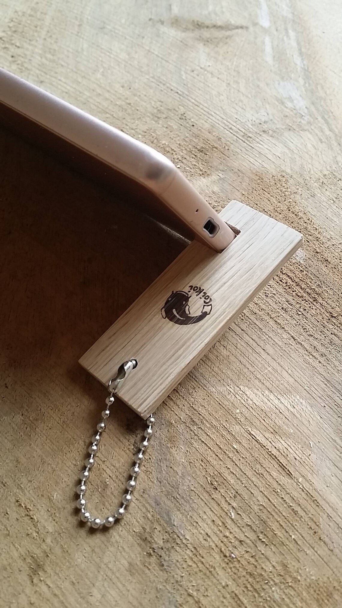 Wooden Mobile Phone Stand Key Chain - Etsy