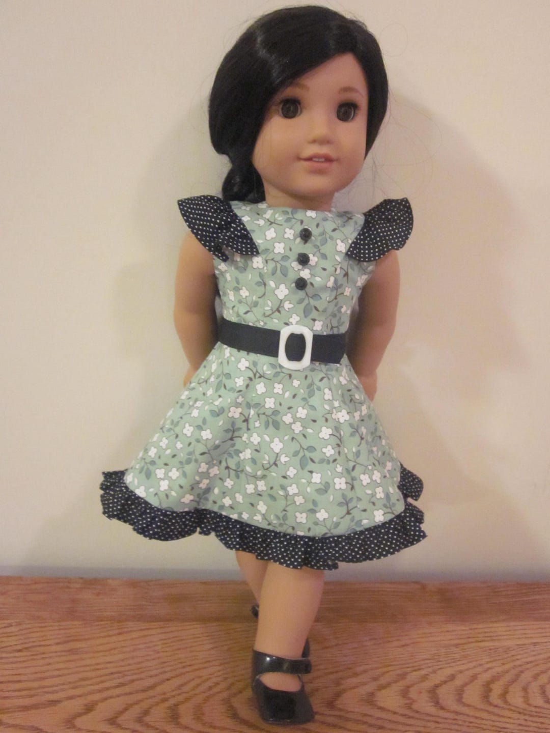 Depression Era Ruffled Doll Dress Handmade to Fit American Girl & Other ...
