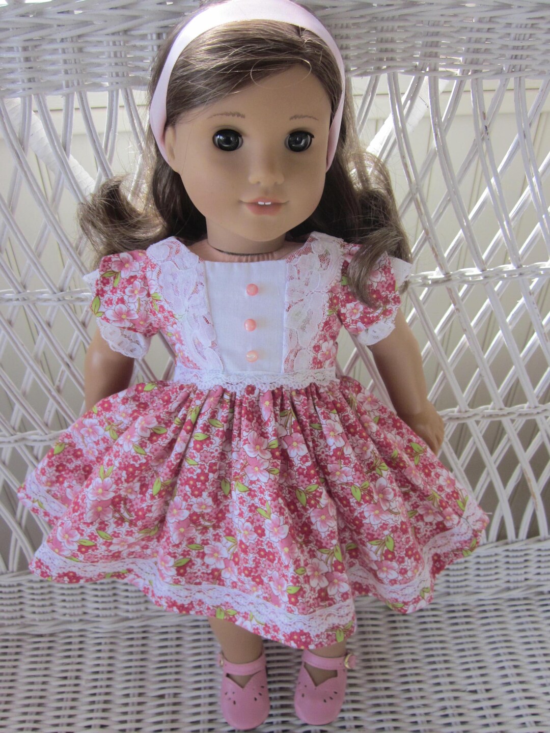 Pretty Pink Doll Party Dress Handmade to Fit American Girl & Other 18 ...