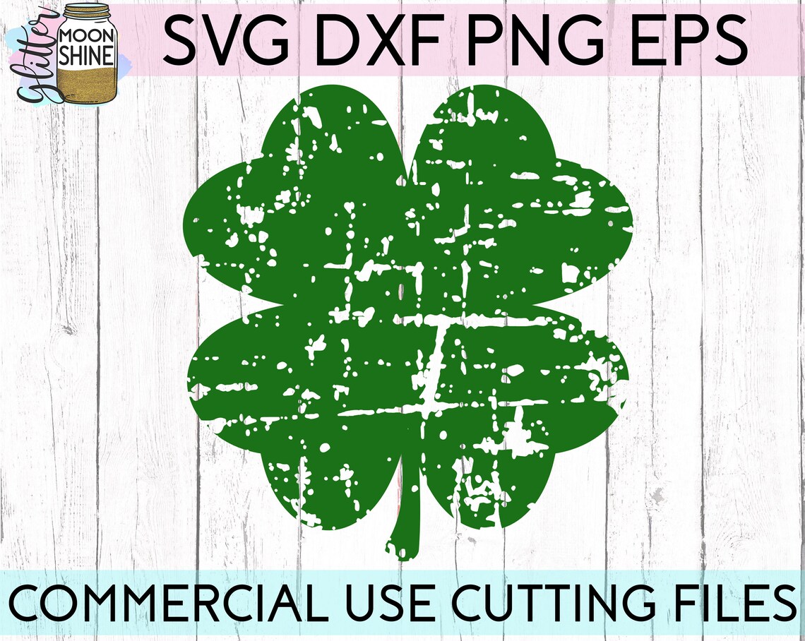 Distressed Clover Svg Eps Dxf Png Files for Cutting Machines | Etsy