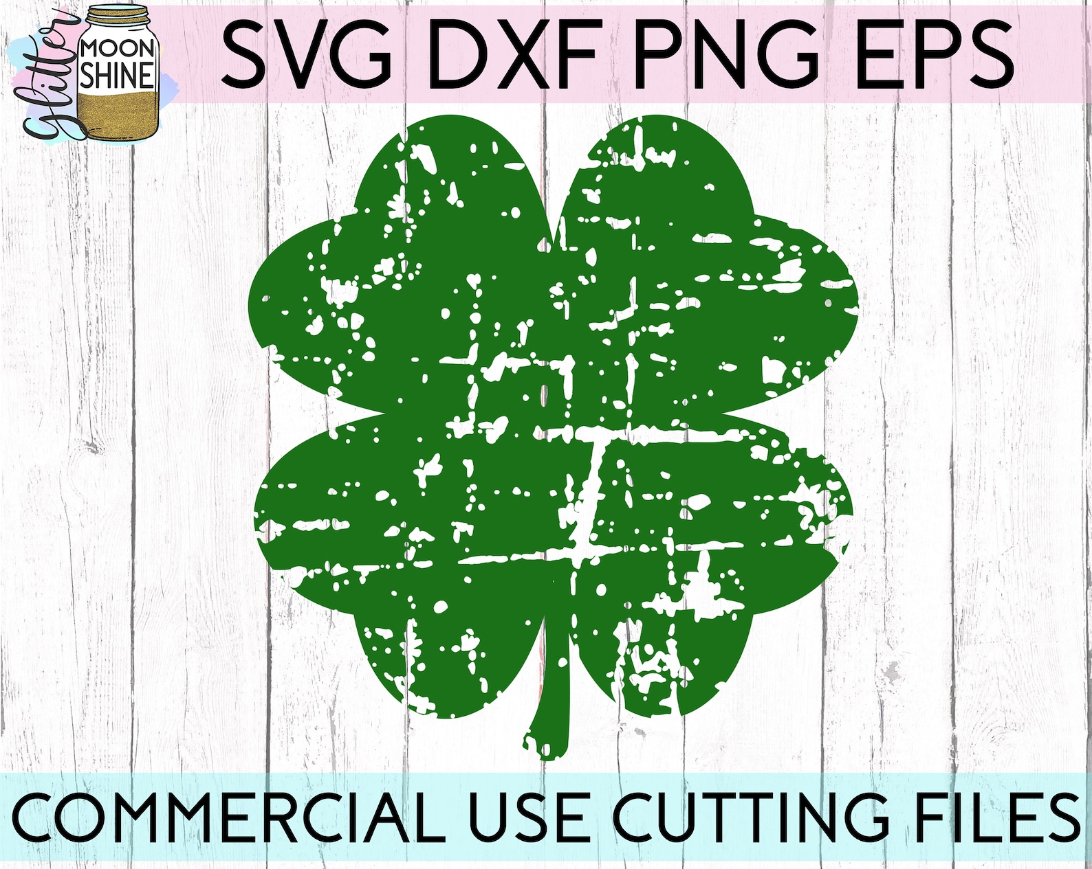 Distressed Clover Svg Eps Dxf Png Files for Cutting Machines Cameo ...