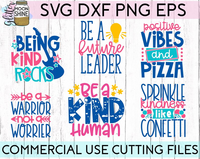 Positivity Bundle of 19 Svg Dxf Eps Png Files for Cutting - Etsy