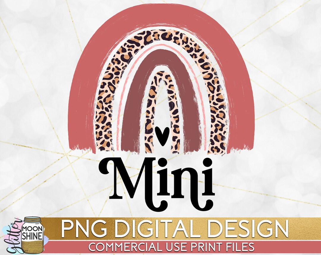 Mini Vintage Leopard Rainbow PNG Print File for Sublimation or Print ...