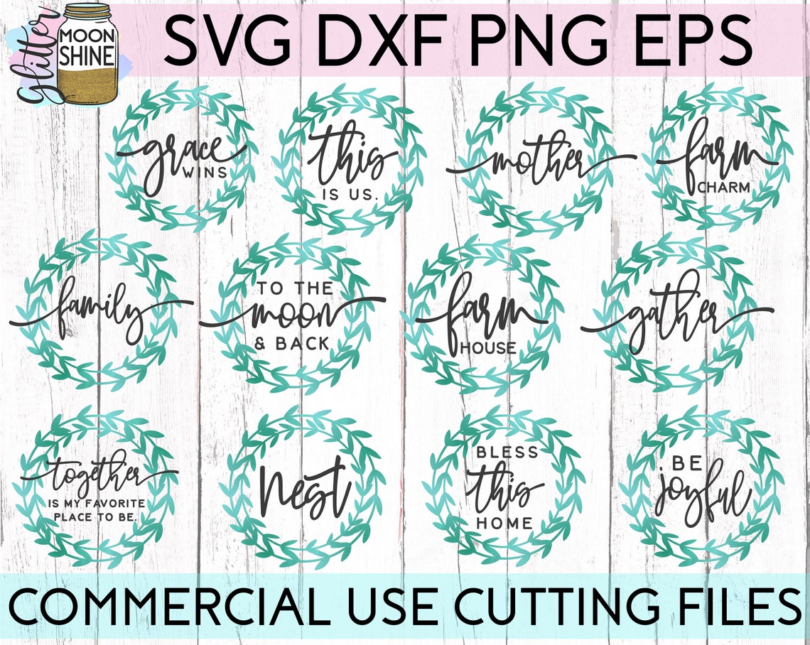 Rustic Wreath Bundle of 46 Svg Eps Dxf Png Files for Cutting | Etsy