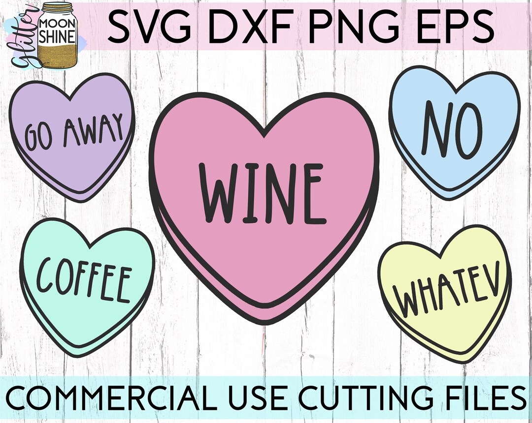 Sassy Candy Heart Bundle Svg Dxf Png Eps Files for Cutting Machines ...