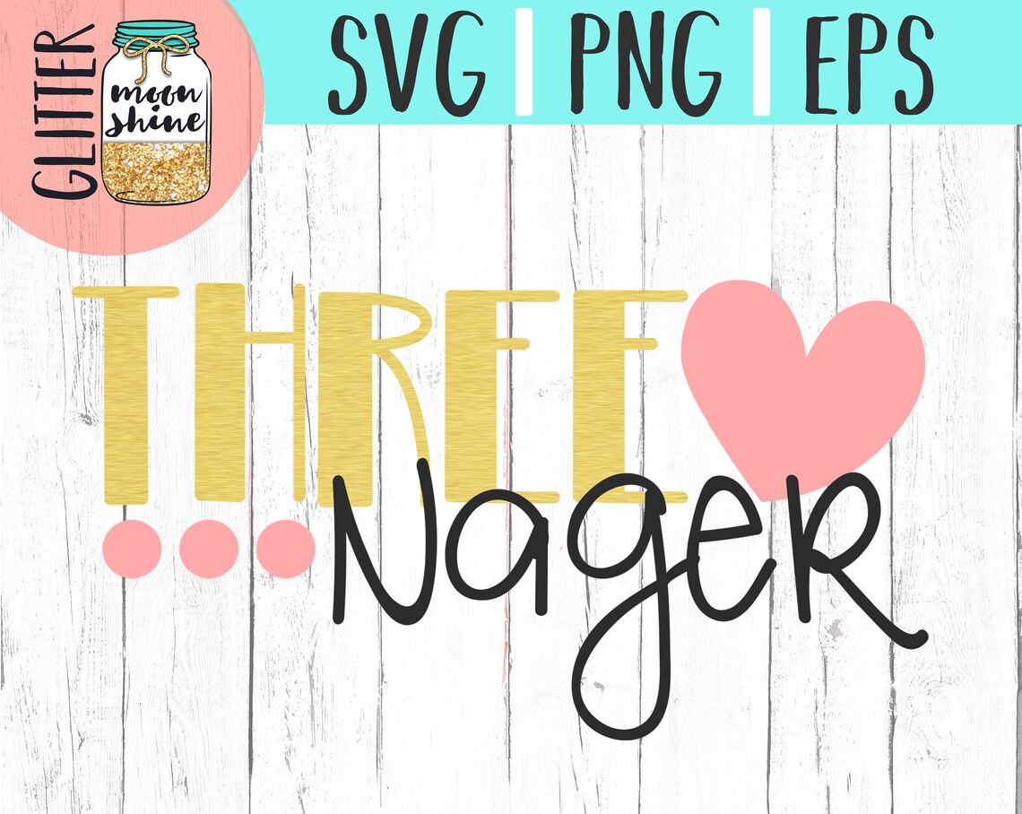 Threenager Third Birthday Svg Png Eps Files for Cutting - Etsy