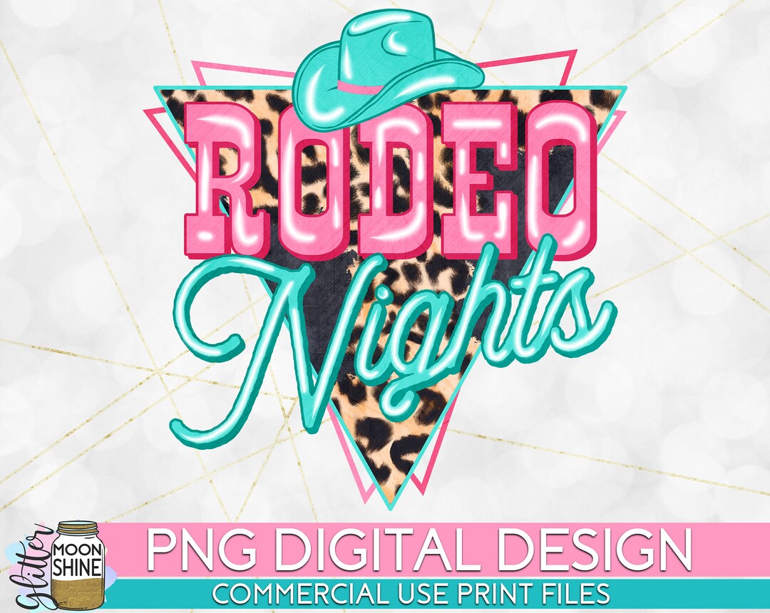 Rodeo Nights Neon PNG Print File for Sublimation or Print - Etsy