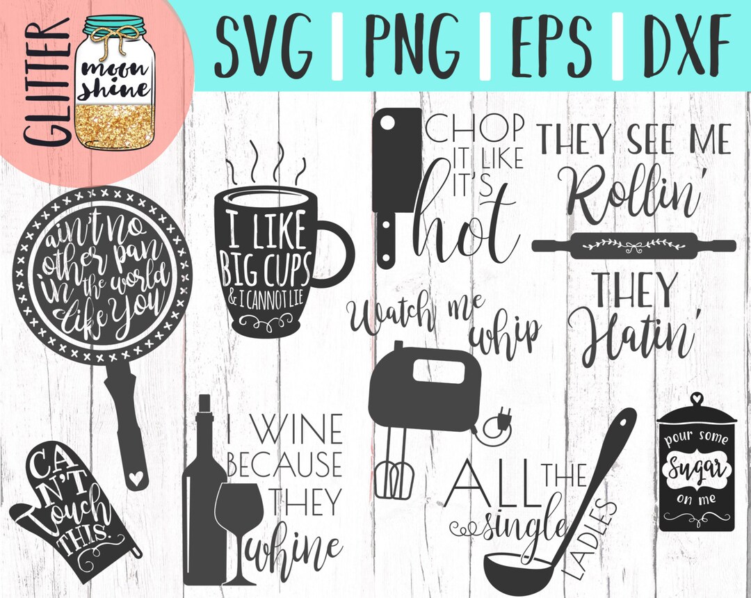 Kitchen Cooking Designs Bundle Svg Dxf Eps Png Files for Cutting ...